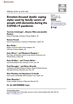 Emotion-focused dyadic coping styles used by family carers of people ...