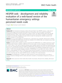 HESPER web - development and reliability evaluation of a web-based ...