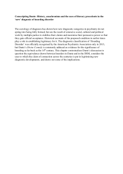 Conscripting Dante: history, anachronism and the uses of literary ...