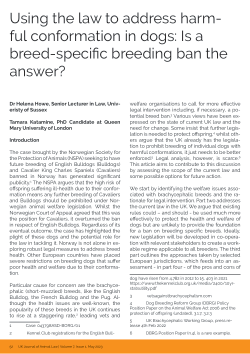 Item - Using the law to address harmful conformation in dogs - is a ...