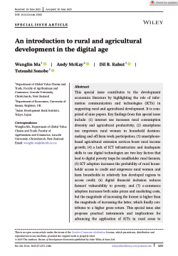 An introduction to rural and agricultural development in the digital age