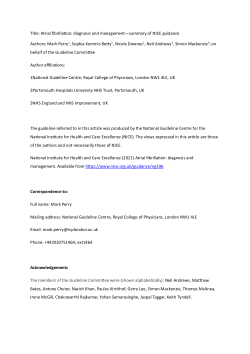 Atrial fibrillation: diagnosis and management—summary of NICE guidance