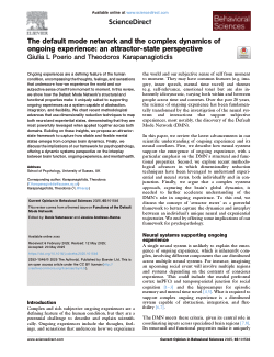 The default mode network and the complex dynamics of ongoing experience ...
