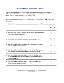 The Rapid Mood Screener (RMS): a novel and pragmatic screener for ...