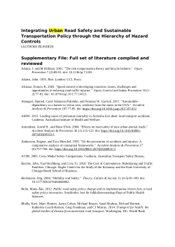 Integrating urban road safety and sustainable transportation policy ...