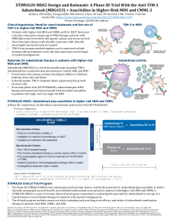 STIMULUS-MDS2 design and rationale: a phase III trial with the anti-TIM ...