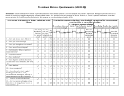 Item - The menstrual distress questionnaire (MEDI-Q): reliability and ...