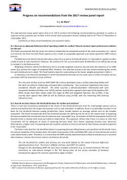 Progress on recommendations from the 2017 review panel report