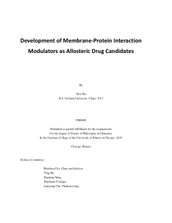Development of Membrane-Protein Interaction Modulators as Allosteric ...