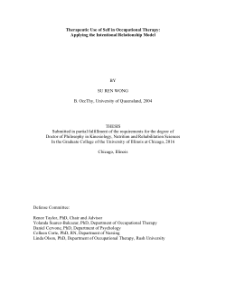 Therapeutic Use of Self in Occupational Therapy: Applying the ...