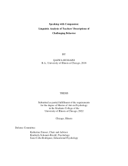 Speaking with Compassion: Linguistic Analysis of Teachers' Descriptions of Challenging Behavior