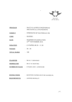 Strength of Materials 2B (Supp)