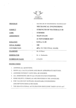 Strength of Materials 1B