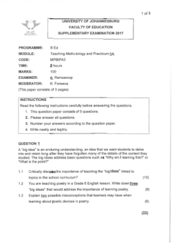 Teaching Methodology and Practicum 3A