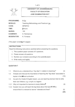 Teaching Methodology and Practicum 3A