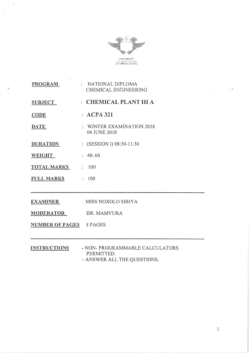 Chemical Plant III A