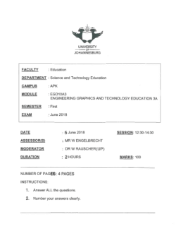 Engineering Graphics and Technology Education 3A