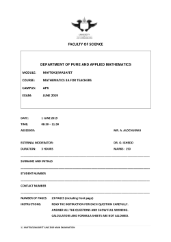 Mathematics 3A for teachers
