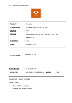 Teaching Methodology and Practicum: History 3A