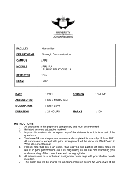 Public Relations 1A (With Memo)