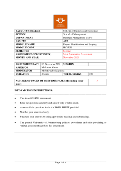 Project Identification and Scoping
