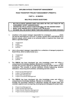 Road transport project management