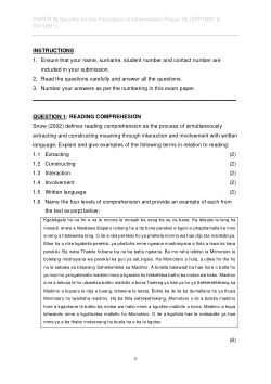Sesotho for the foundation & intermediate phase 1B