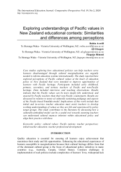 Exploring understandings of Pacific values in New Zealand educational ...