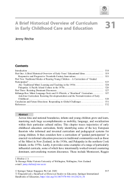 Item - A Brief Historical Overview of Curriculum in Early Childhood ...