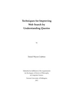 Techniques for Improving Web Search by Understanding Queries