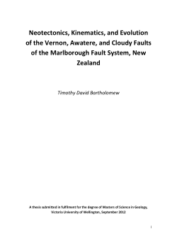 Neotectonics, Kinematics, and Evolution of the Vernon, Awatere, and ...