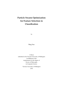 Particle Swarm Optimisation for Feature Selection in Classification