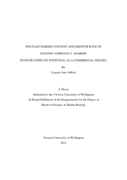 Polysaccharide Content and Growth Rate of Lessonia Variegata J. Agardh ...