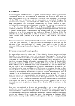 Evaluating librarian continuing professional development: Merging ...