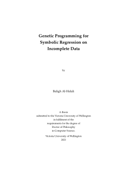 Genetic Programming for Symbolic Regression on Incomplete Data