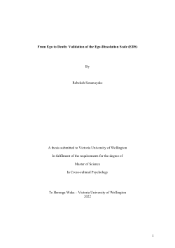 From Ego to Death: Validation of the Ego-Dissolution Scale (EDS)