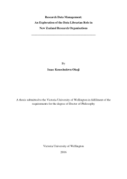 Research Data Management: An Exploration of the Data Librarian Role in ...