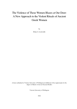 The Violence of These Women Blazes at Our Door: A New Approach to the ...