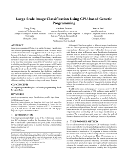 Large scale image classification using GPU-based genetic programming