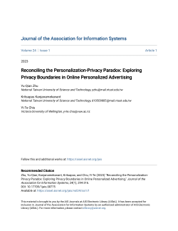 Reconcile the Personalization-Privacy Paradox: Exploring Privacy ...