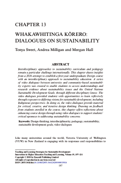 Whakawhitinga kōrero: Interdisciplinary video dialogues on sustainability.