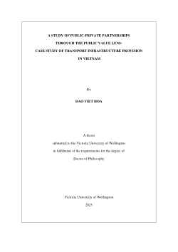 Item - A Study Of Public-Private Partnerships Through The Public Value ...