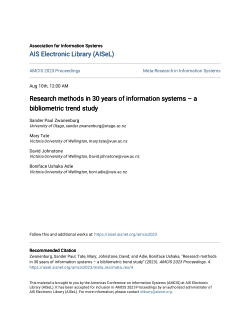 Item - Research methods in 30 years of information systems – a ...