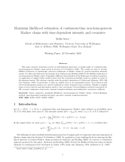 Maximum likelihood estimation of continuous-time non-homogeneous Markov chains with time ...