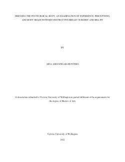 Item - Dressing The Postsurgical Body: An Examination Of Experience ...