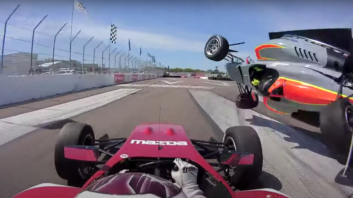 VIDEO: Driver nails the landing after crazy barrel roll crash ...