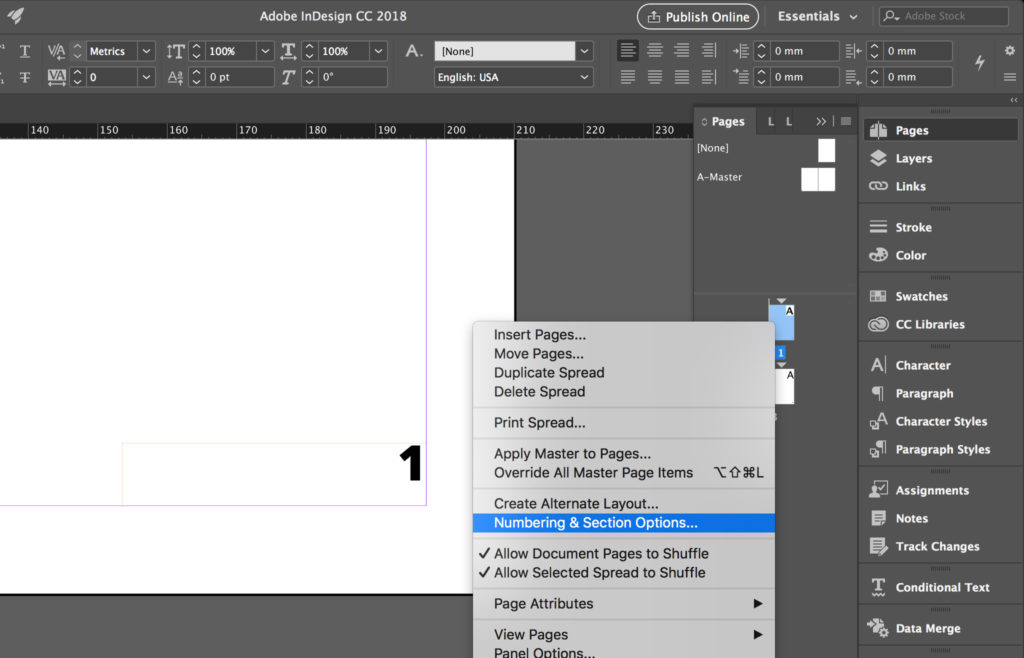 InDesign Page Numbers Step By Step Tutorial