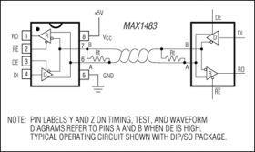 MAX1483 20µA, 1/8-Unit-Load, Slew-Rate-Limited, RS-485 Transceivers ...