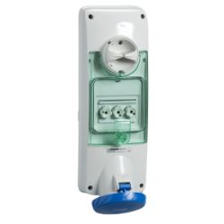 CEE wall socket, 5 pole, 63 A/200-250 V, blue, IP65, PKB63V525 ...