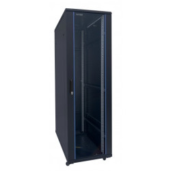 Szafa stojąca RACK 19" 42U 600x800mm drzwi szklane czarna TOTEN G7 ...
